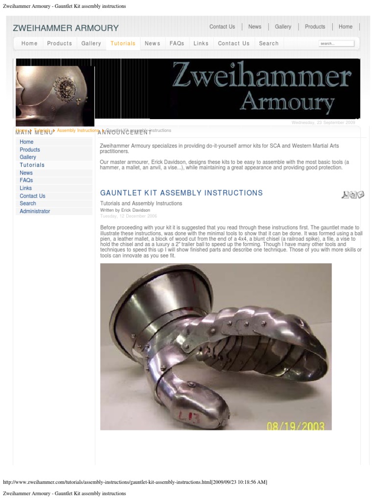 Gauntlet Kit Assembly Instructions - Zweihammer Armoury | PDF | Glove ...