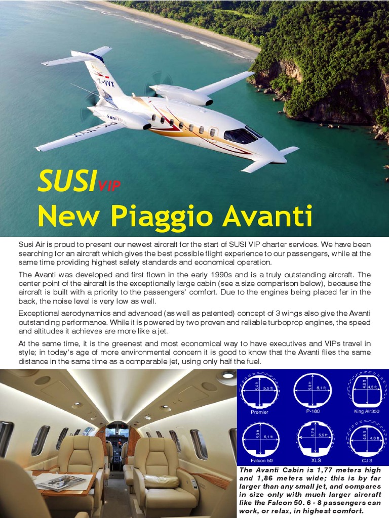 Introducing the Piaggio Avanti: Susi Air's Newest Aircraft for Luxury ...