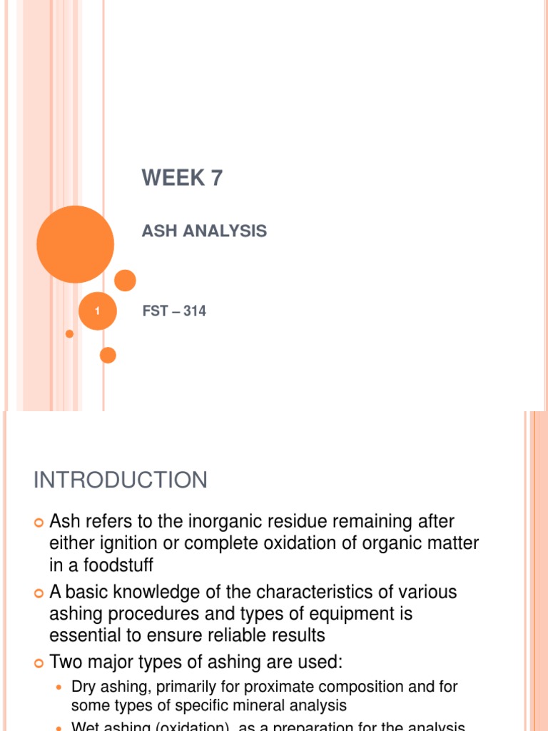 Lecture 6 - Ash Analysis | PDF | Foods | Acid