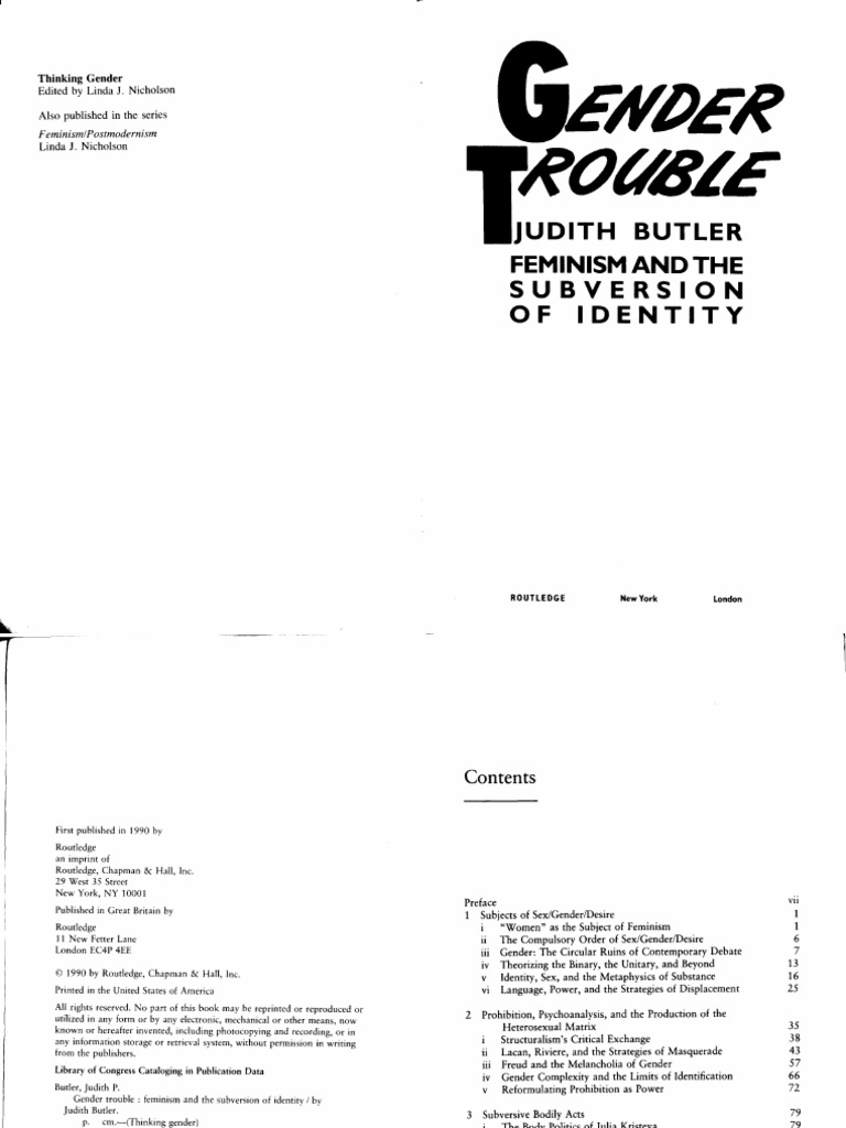 Gender Trouble - Judith Butler
