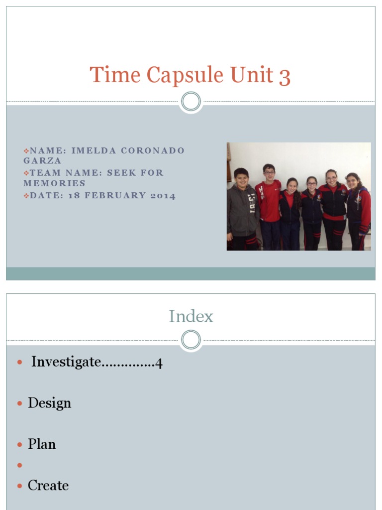 Time Capsule Presentation | PDF