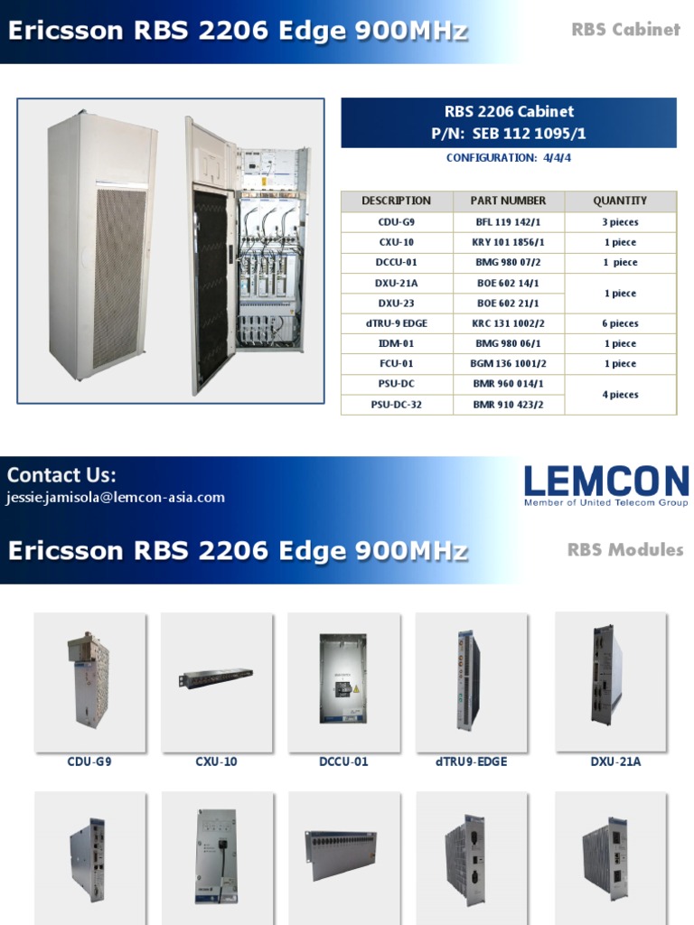 Ericsson Rbs 2206 Edge 900mhz | PDF | Computers | Technology & Engineering