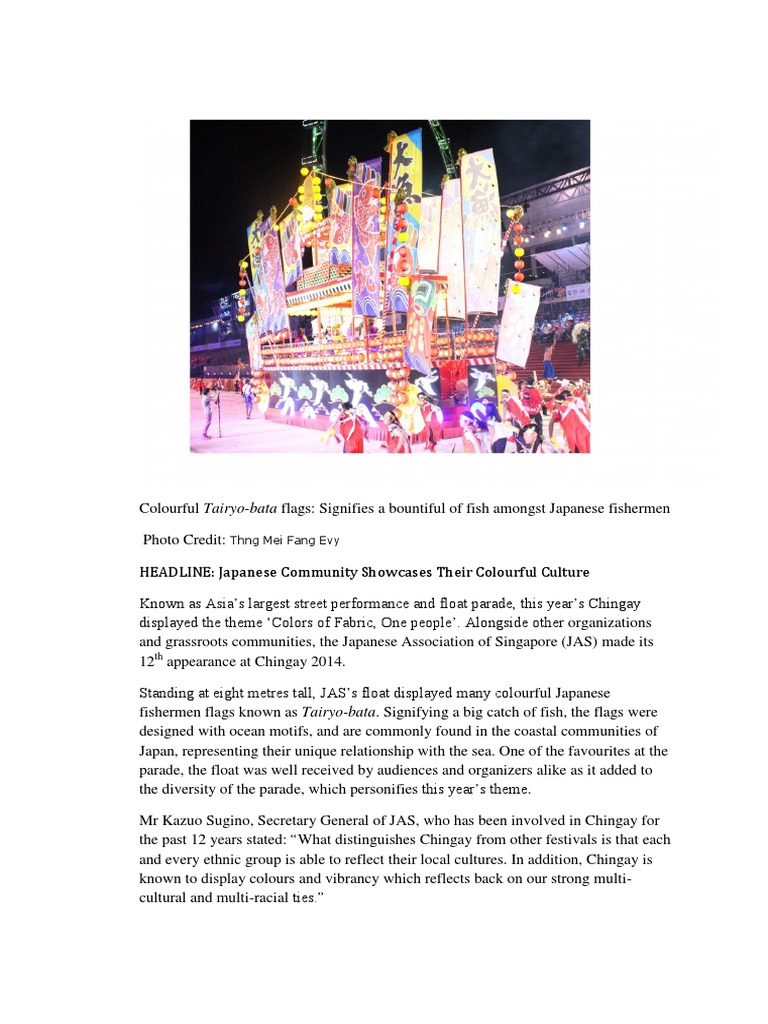Tairyo-bata Flags at Chingay Parade | PDF | Politics | Travel