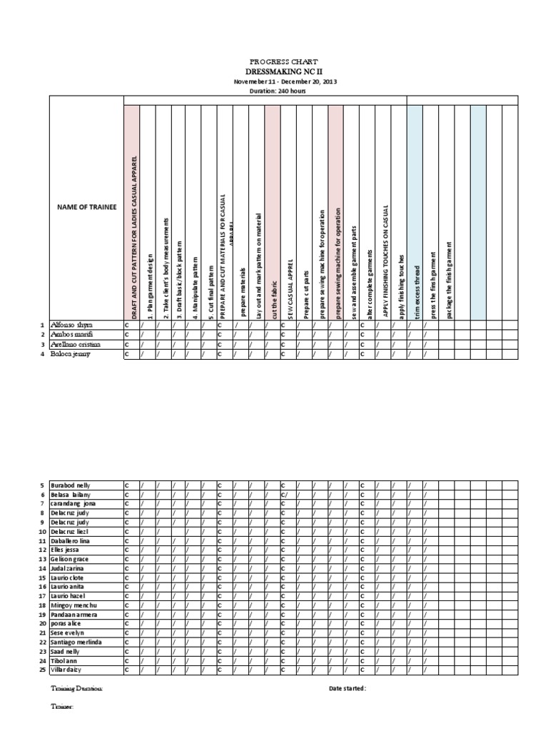Progress Chart | PDF