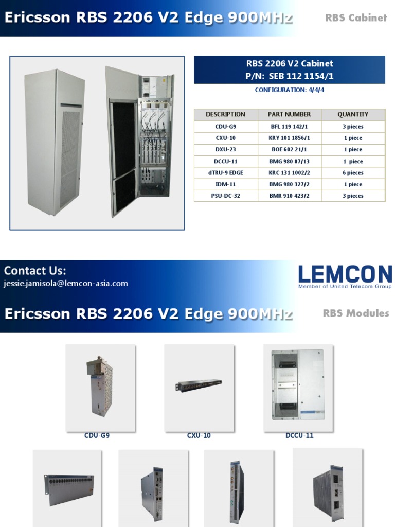 Ericsson Rbs 2206 v2 Edge 900mhz