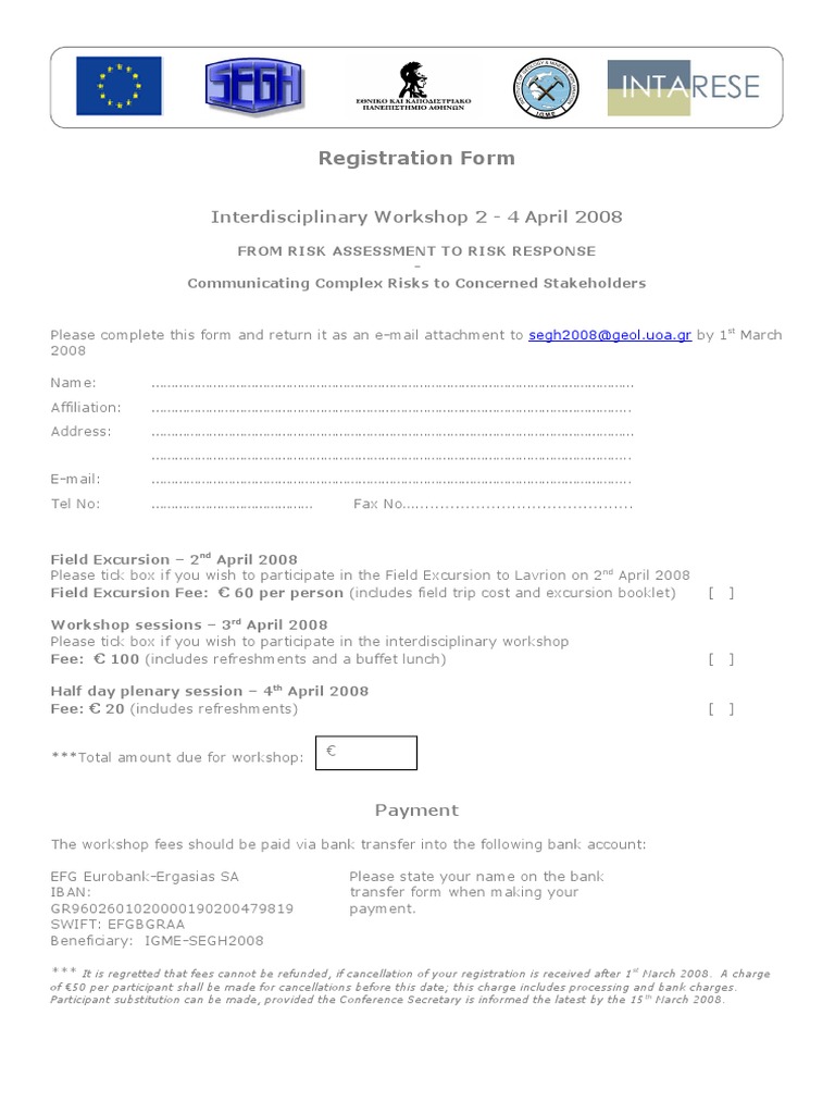 Workshop Registration Form | PDF