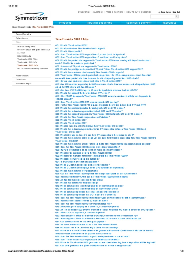 TimeProvider 5000 FAQs | PDF | Digital Technology | Computer Architecture