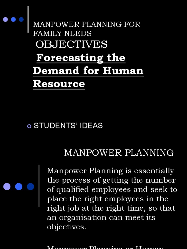 Manpower Planning for Family Needs | PDF | Human Resource Management ...