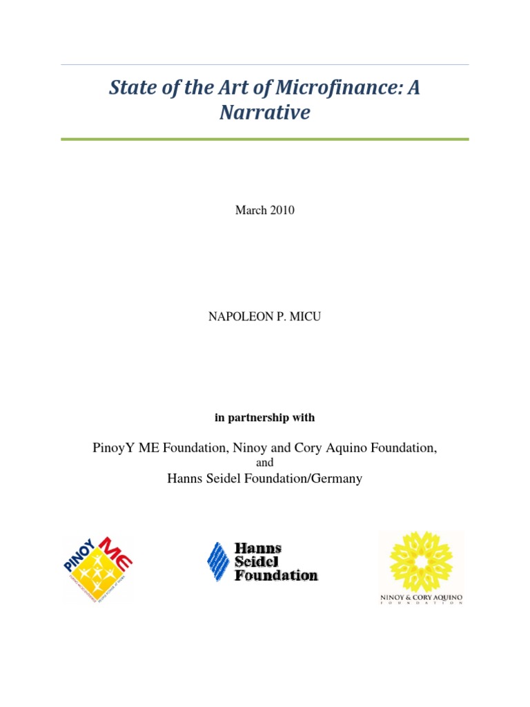 State of The Art of Microfinance | PDF | Microfinance | Poverty