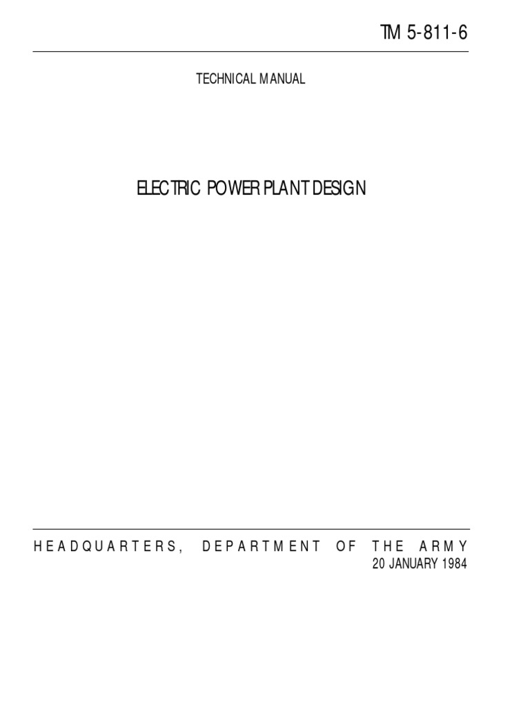 Tech Manual Electrical Power Plant Design | PDF