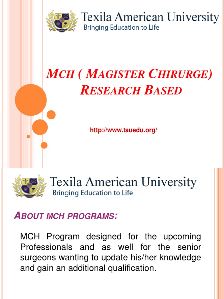 MCH Programs, Master of Surgery, M.CH Trauma & Orthopedic Surgery, TAU ...