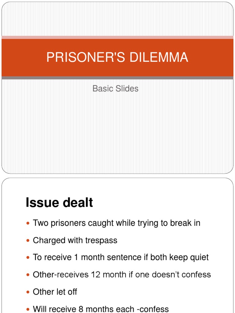 Prisoner'S Dilemma: Basic Slides | PDF | Utility | Game Theory
