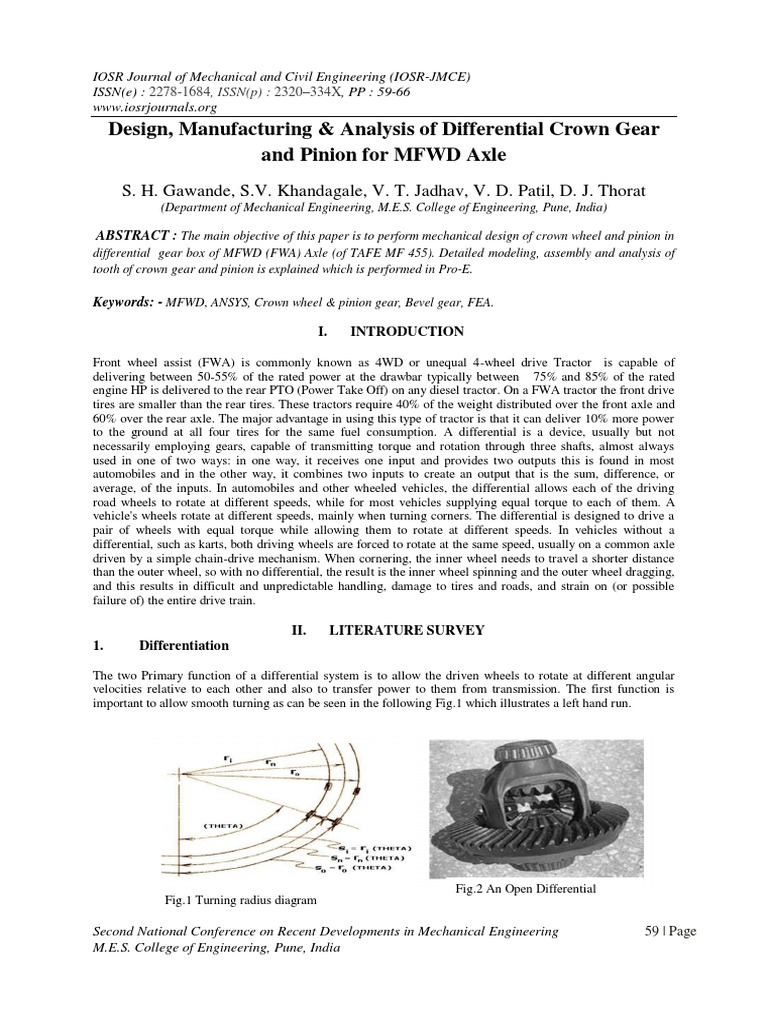 Design of Automotive Differential | PDF | Transmission (Mechanics) | Gear