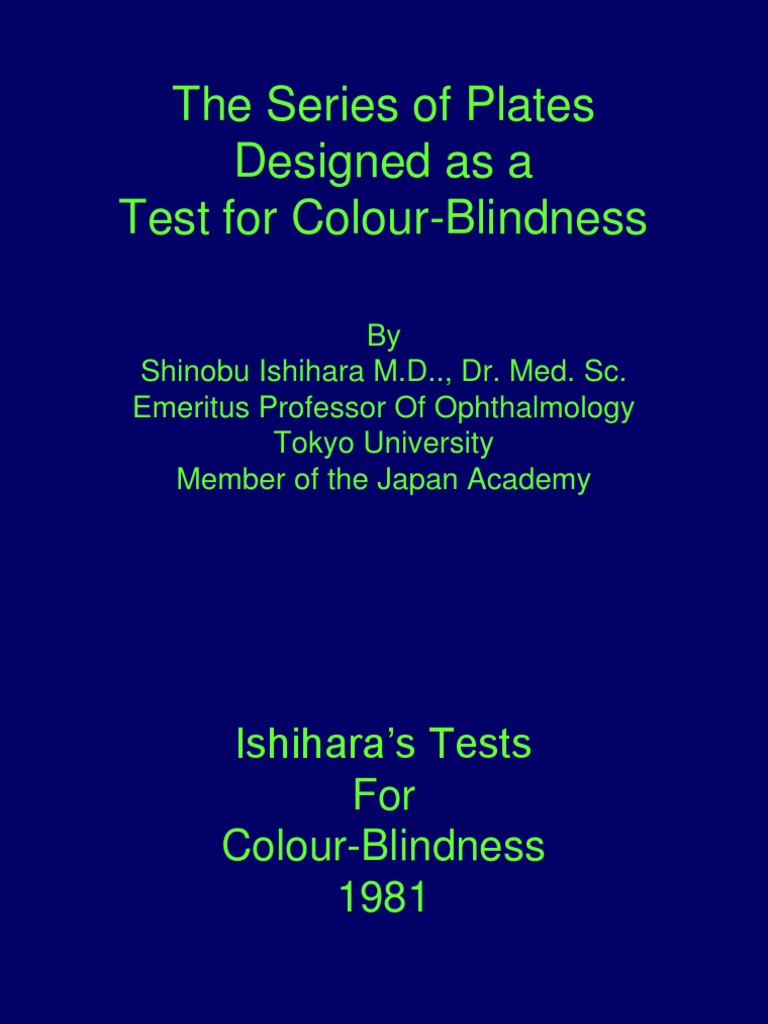 Ishihara Test for Color Blindness | PDF | Foreign Language Studies