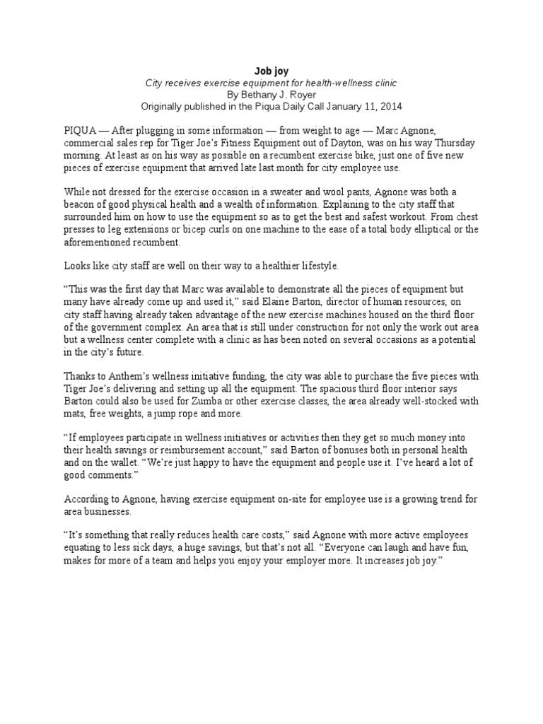 Job Joy | PDF | Health Care | Wellness