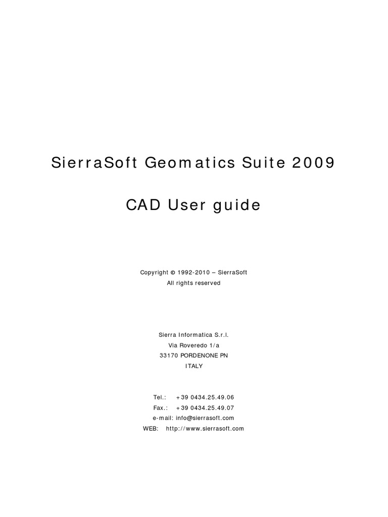 Sierrasoft - Cad User Guide | PDF