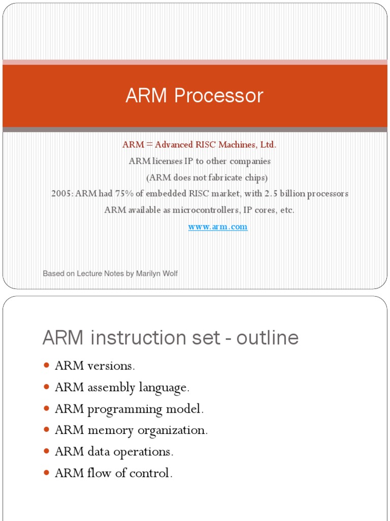 ARM Processor Instruction Set | PDF | Arm Architecture | Subroutine