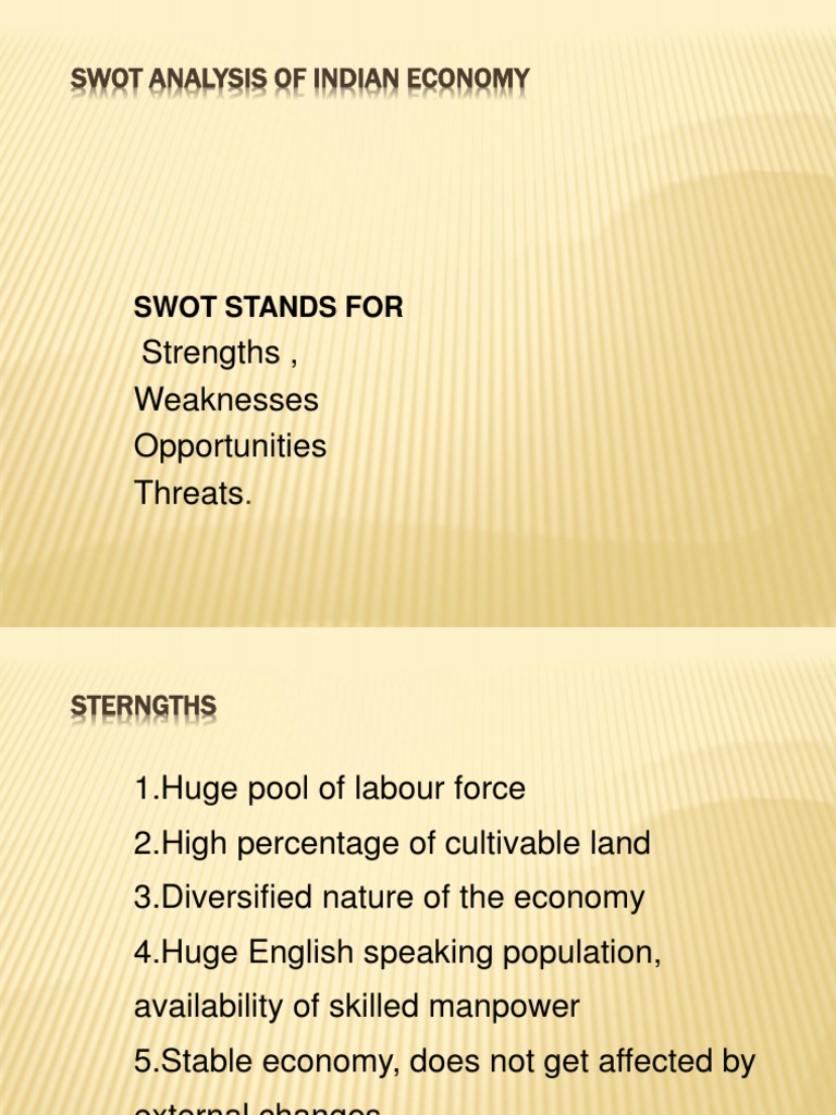 A Comprehensive SWOT Analysis of the Indian Economy and Automobile ...