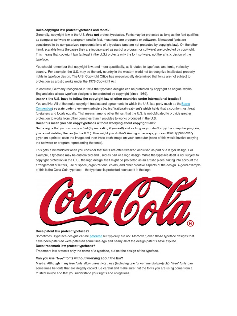 Coca Cola | Download Free PDF | Typefaces | Copyright