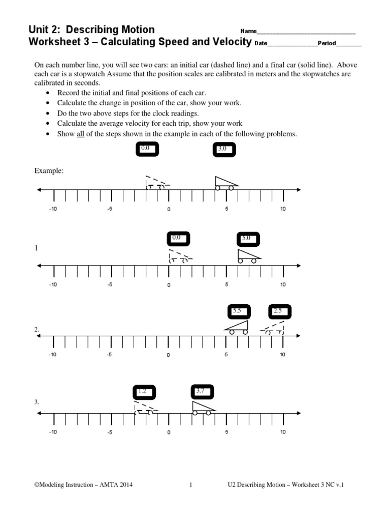 U2 - Ws 3 - Calculating Speed and Velocity | PDF