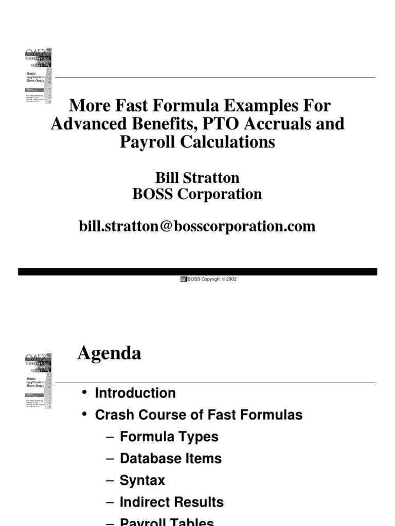 Fast Formula Boss | PDF | Pl/Sql | Data Management