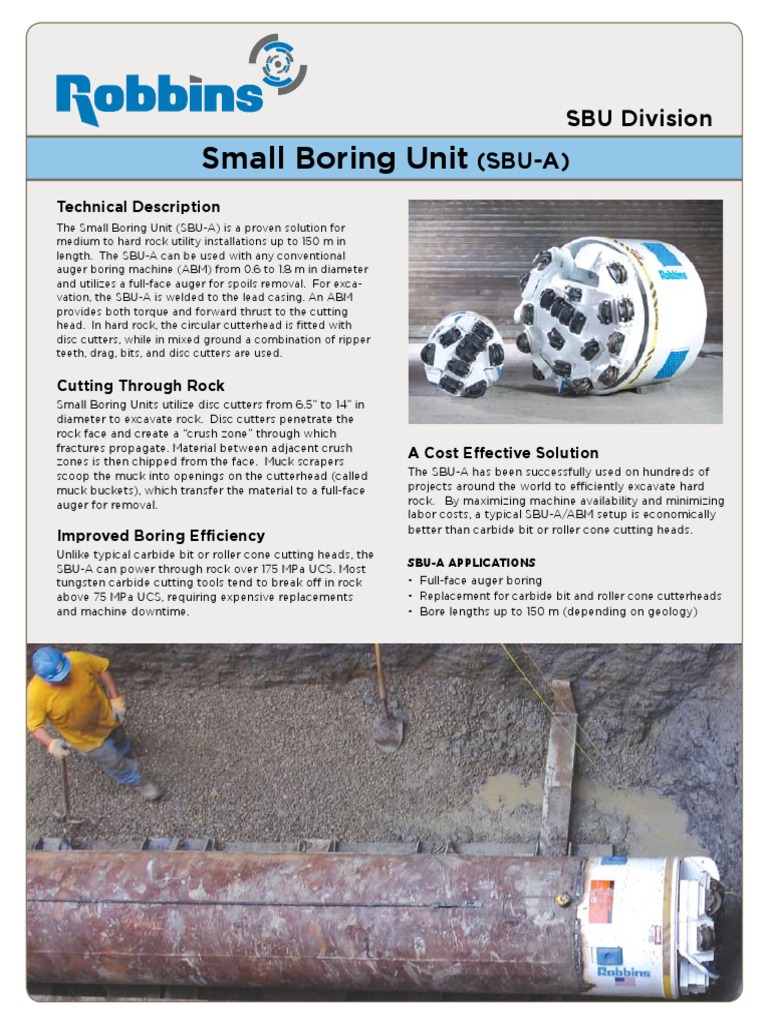 SBU-A Spec Sheet 2009 - Metric ROBBINS | PDF | Industries | Equipment
