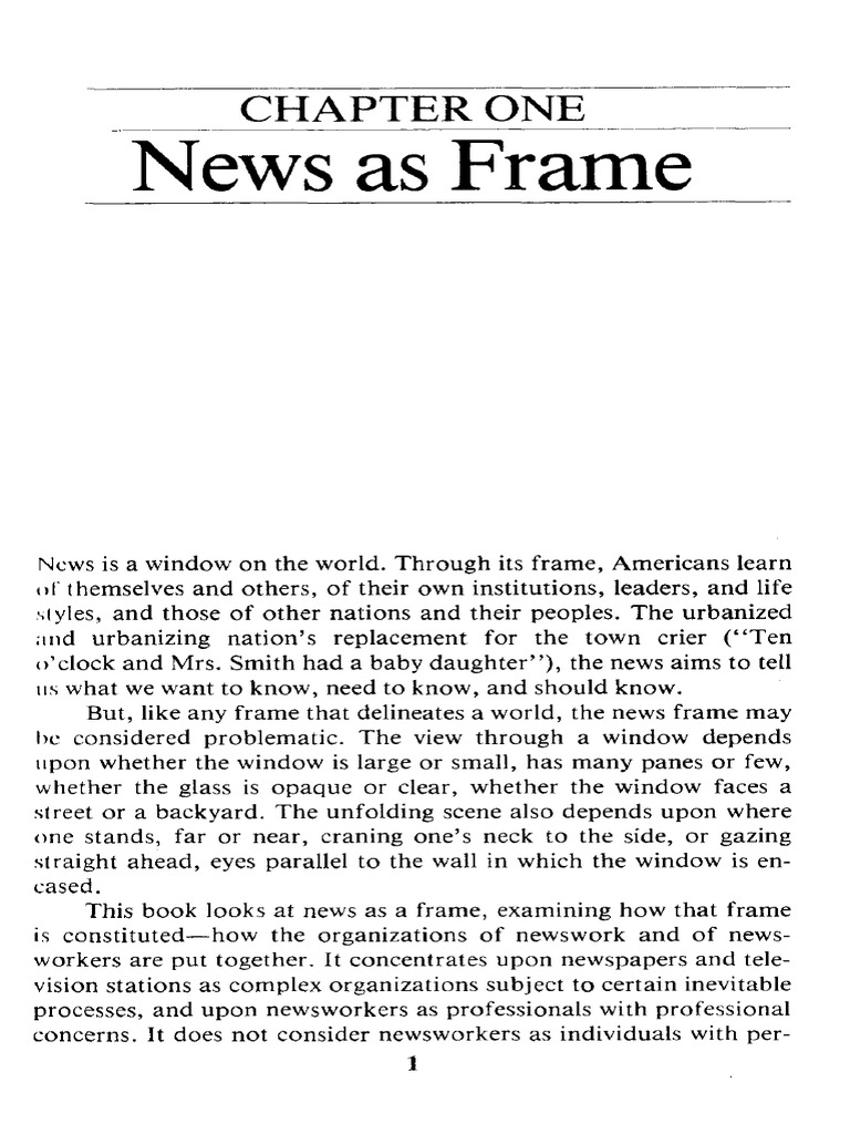 News as a Social Frame | PDF | News Broadcasting | News