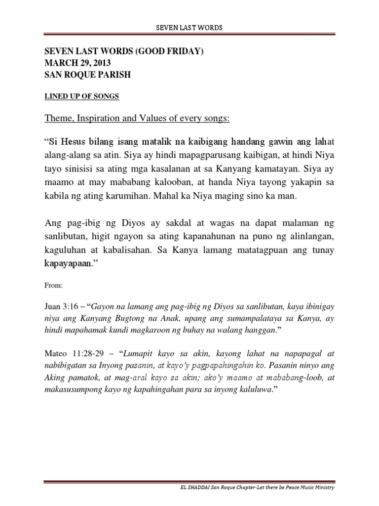 Seven Last Words | PDF