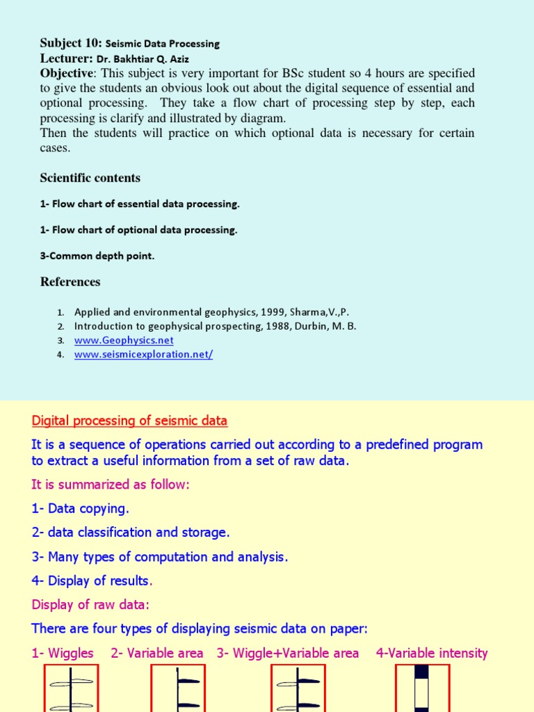 Seismic Data Processing Guide | PDF | Reflection Seismology | Equalization (Audio)