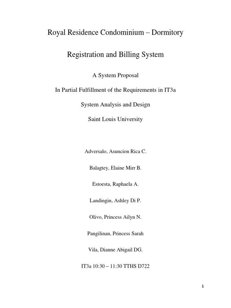 Royal Residence Condominium - Dormitory Registration and Billing System ...