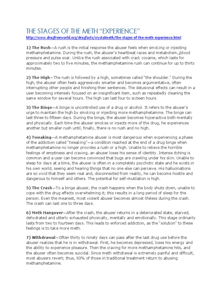 Stages of Meth Addiction Explained | PDF | Methamphetamine ...