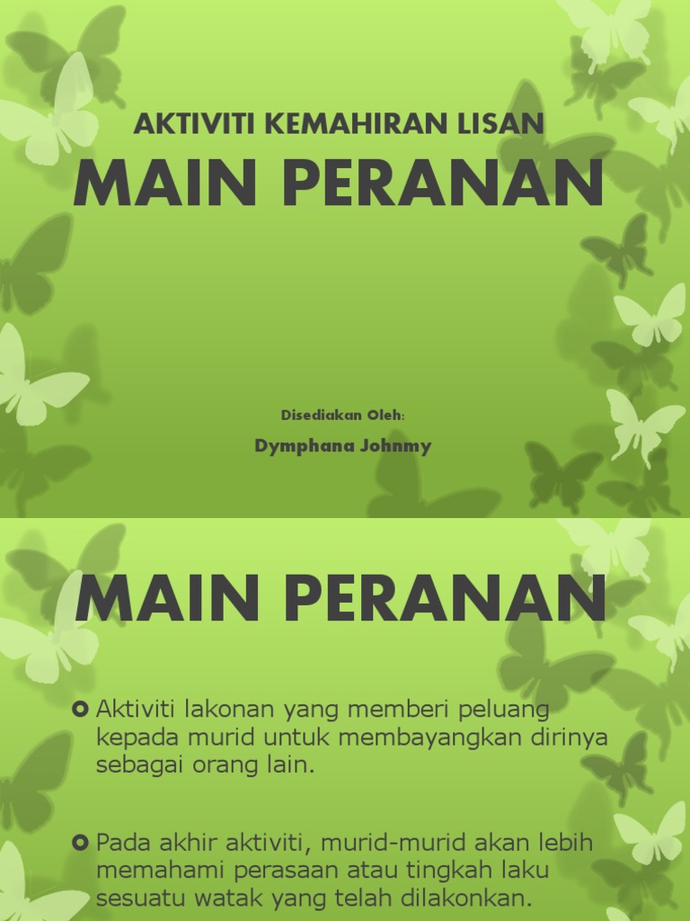Aktiviti Kemahiran Lisan (Main Peranan) | PDF