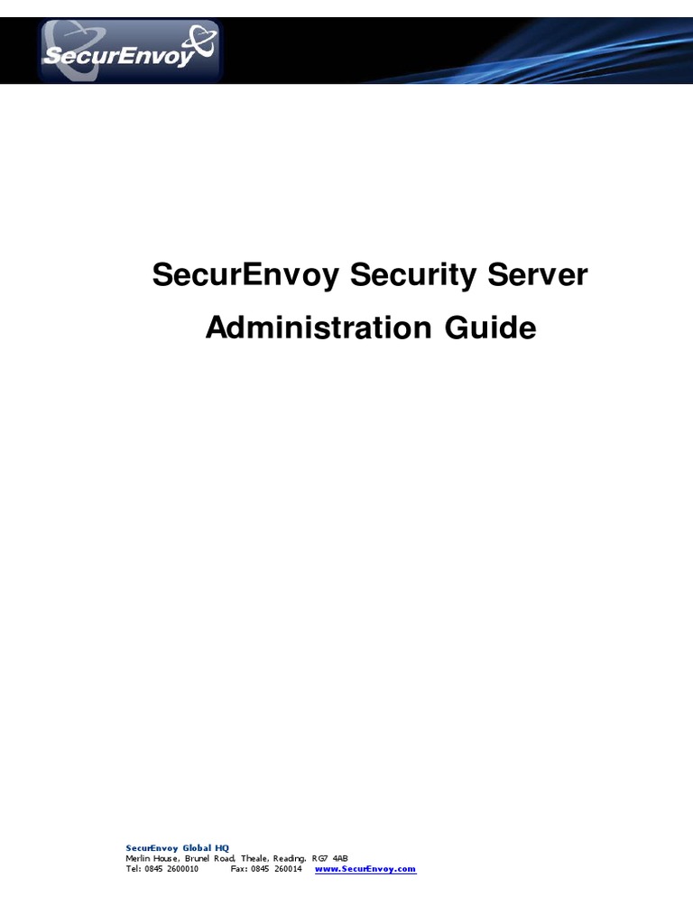 Securenvoy Server Administration Guide | PDF | Password | Short Message ...
