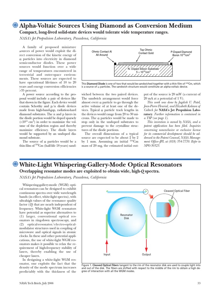 Alpha-Voltaic Sources Using Diamond As Conversion Medium | PDF ...