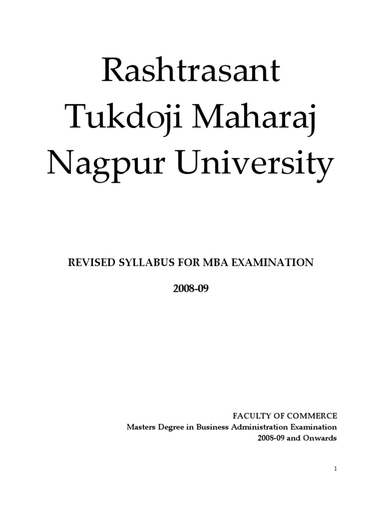 Mba (Rtmnu) Syllabus | PDF | Marketing | Human Resources