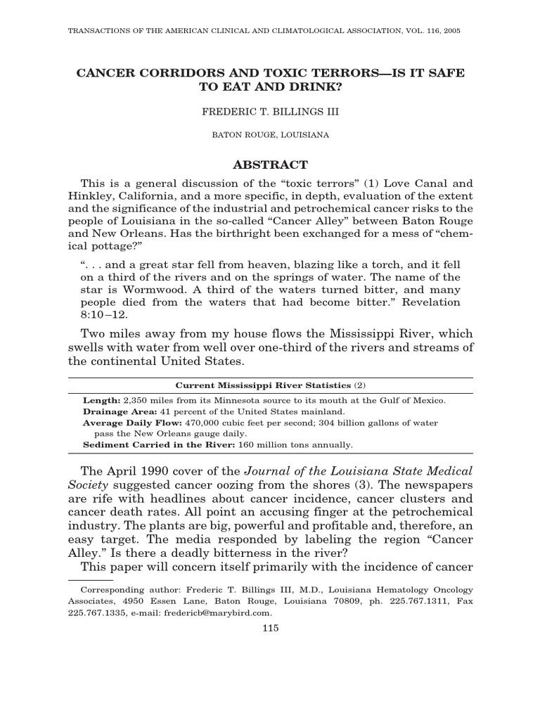 Cancer Corridors and Toxic Terrors-Is It Safe To Eat and Drink? | PDF ...