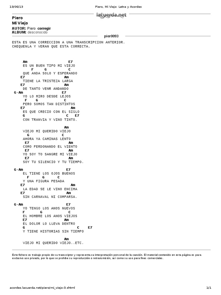 Piero, Mi Viejo_ Letra y Acordes