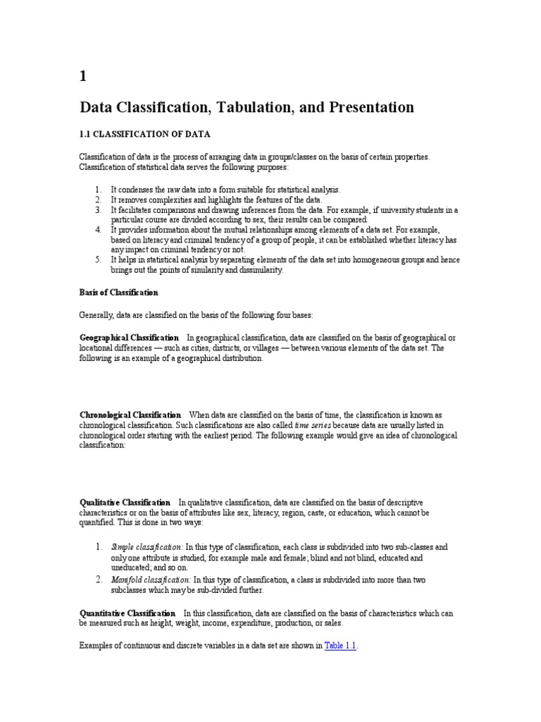 Statistics Tabulation & Presentation of Data | PDF | Statistical Classification | Interval (Music)