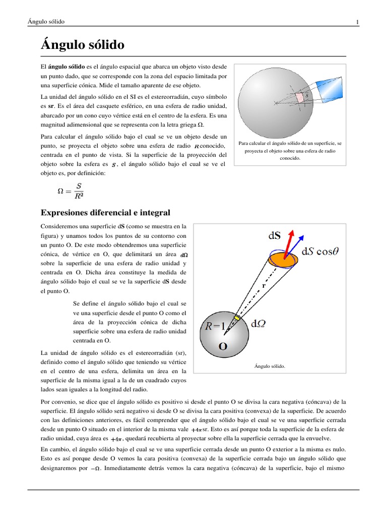 Ángulo Sólido | PDF | Geometría euclidiana | Medida Geométrica