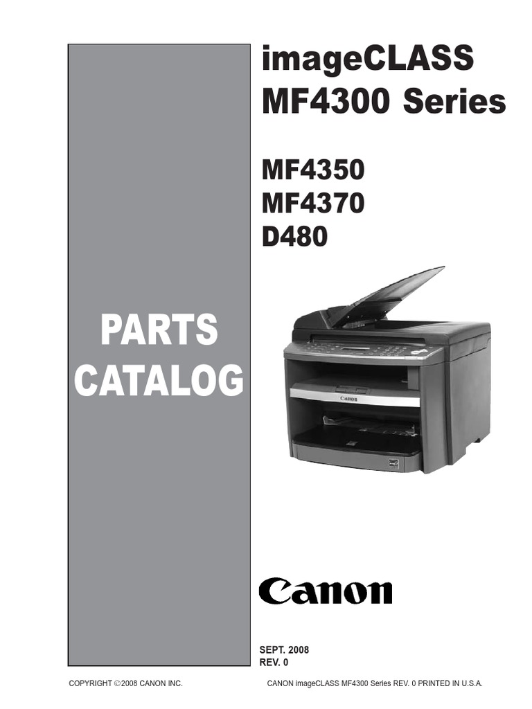 Canon Imageclass D480, MF 4300, 4350D, 4370DN Parts Manual | PDF