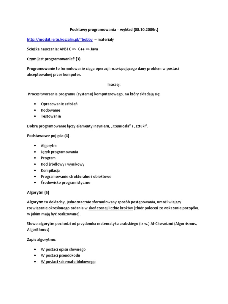 Podstawy Programowania 08.10 | PDF
