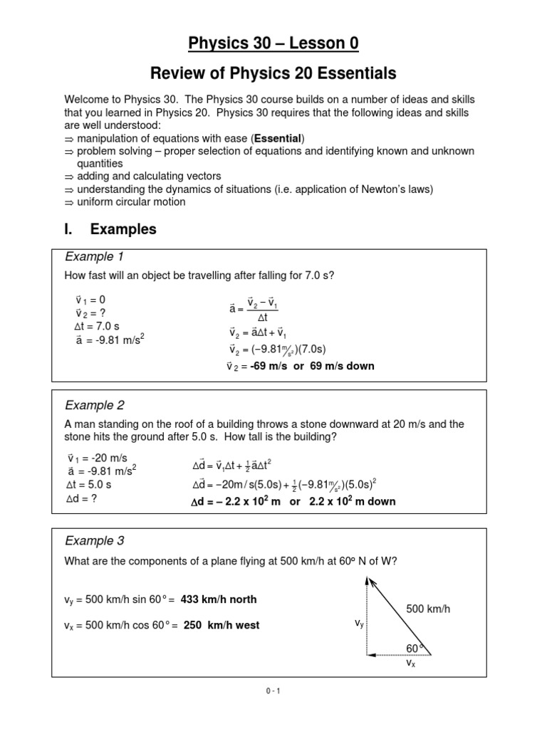 Physics Review | PDF | Acceleration | Force