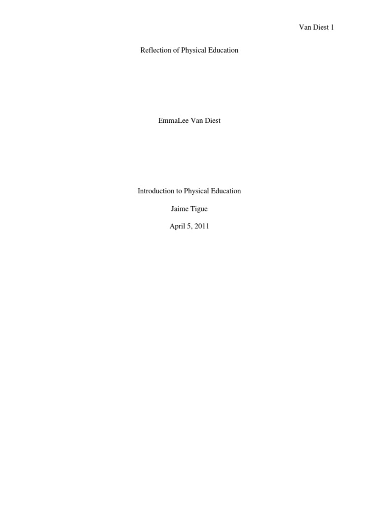 Reflection of Physical Education | PDF | Physical Education | Teachers