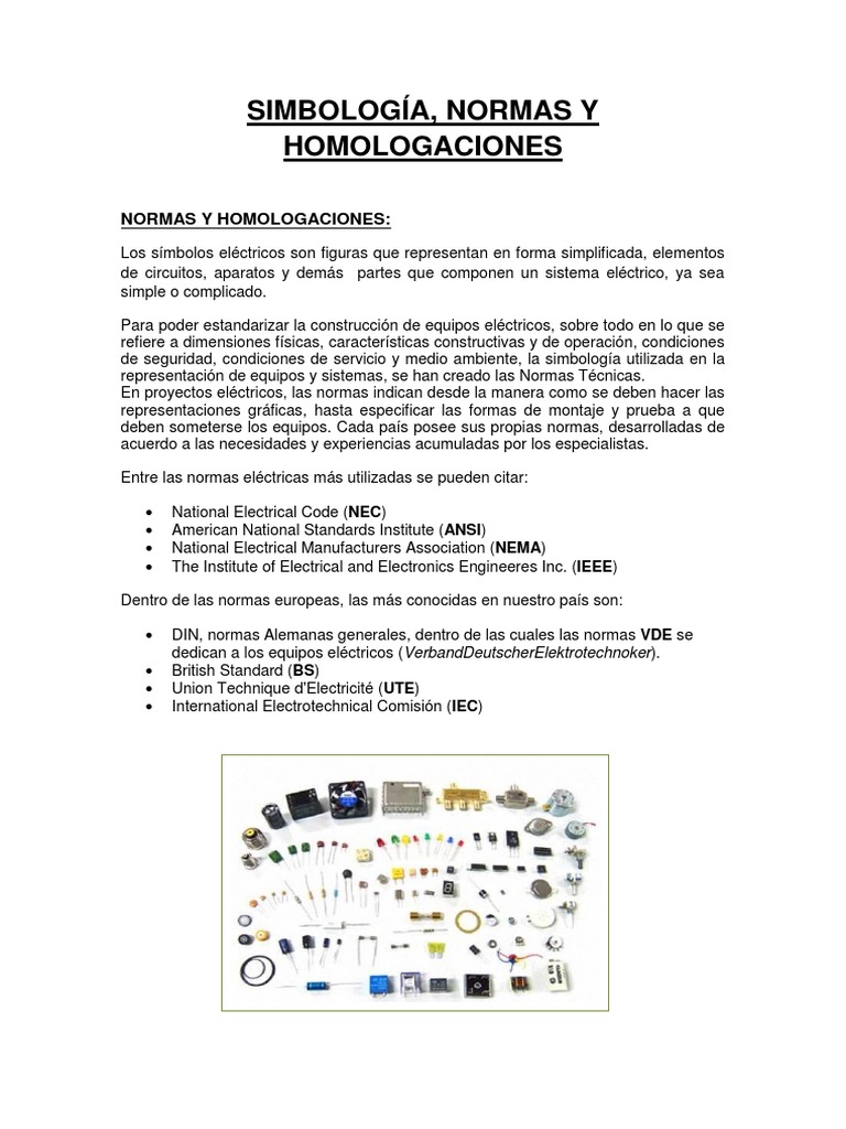 Simbología, Normas y Homologaciones | PDF | Comisión Electrotécnica ...