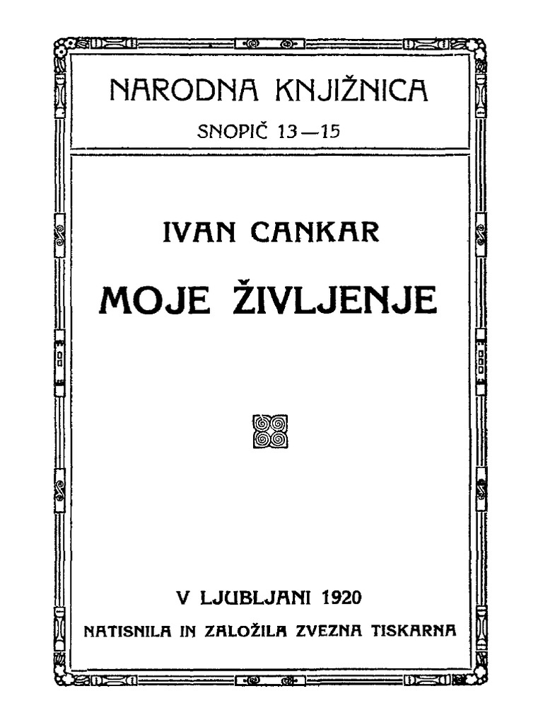 Ivan Cankar Moje življenje