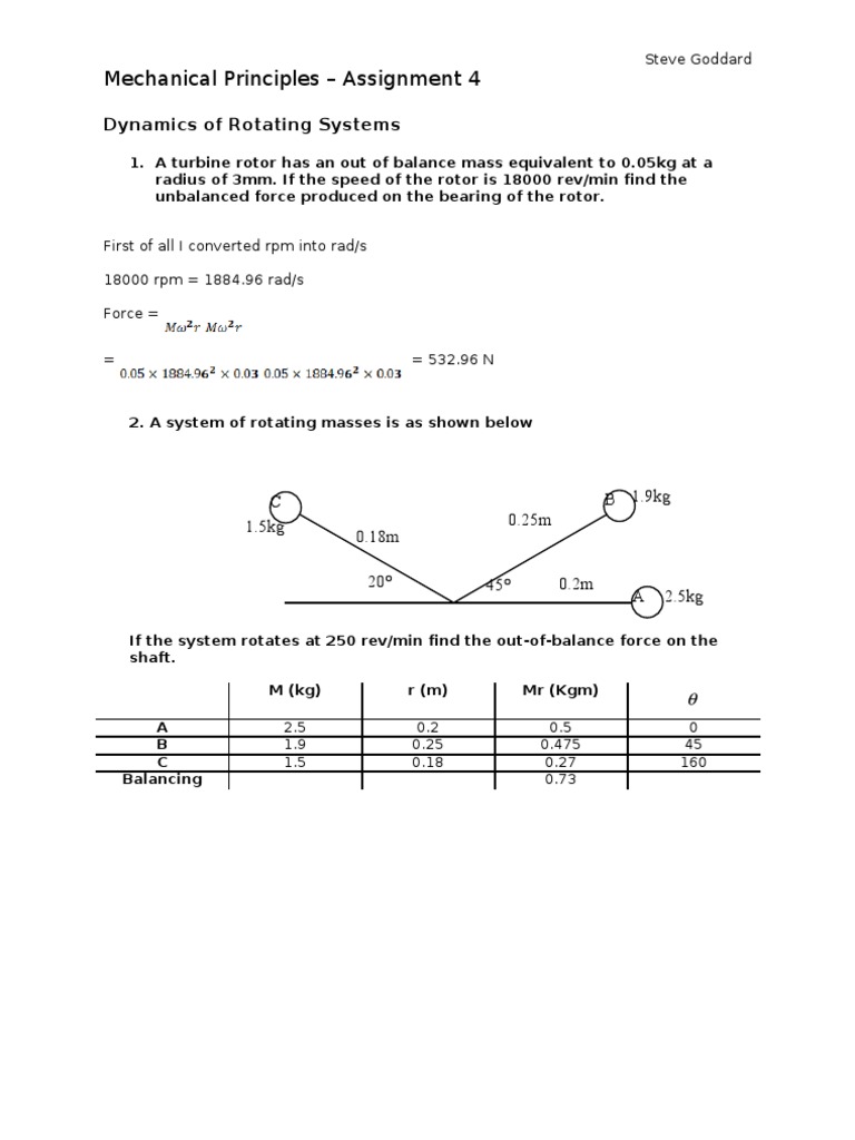 Engineering Dynamics Problems | PDF | Torque | Rotation Around A Fixed Axis