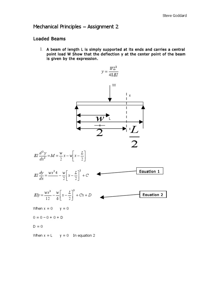 Mechanical Principles - Assignment 2 | Beam (Structure) | Chemical ...