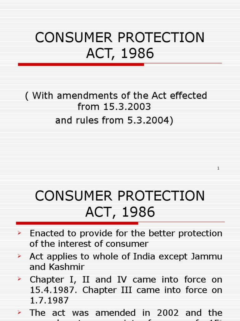 Consumer Protection Act, 1986 | PDF | Consumer Protection | Lawsuit