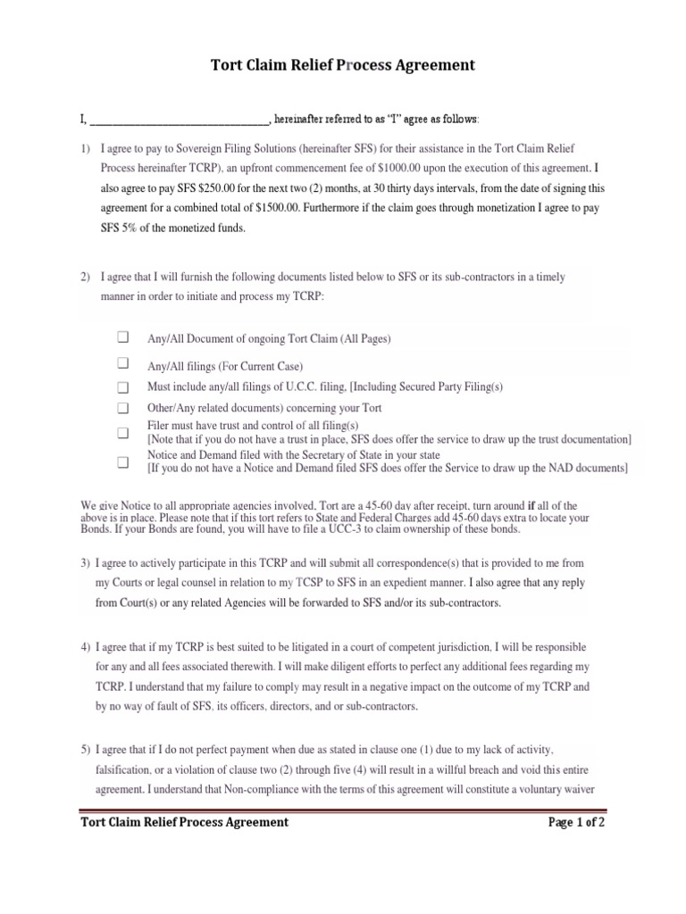 Tort Claim Form | PDF | Power Of Attorney | Indemnity