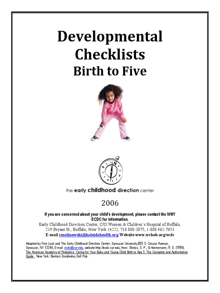 Developmental - Checklist From Birth To Five | Download Free PDF ...